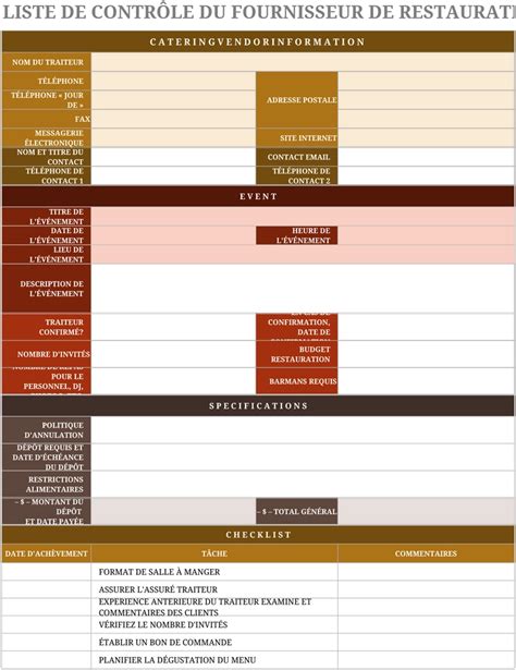 Modèle Excel De Planification DÉvénements Et Gestion De Fournisseurs Modelesfr