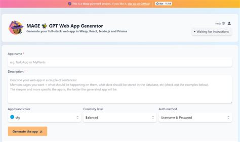 gpt web app generator