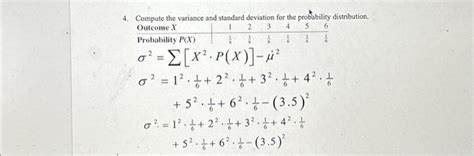 Solved 4 Compute The Variance And Standard Deviation For Chegg