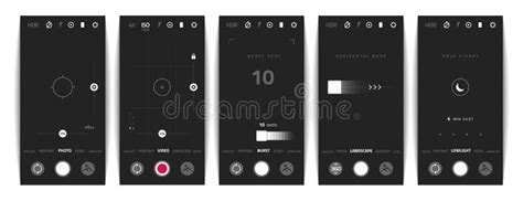 phone camera video and photo mobile application ui with landscape