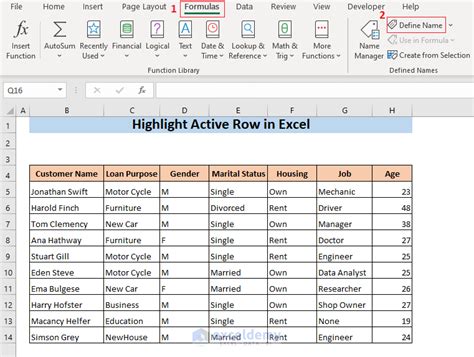 How to Highlight Active Row in Excel (3 Methods) - ExcelDemy