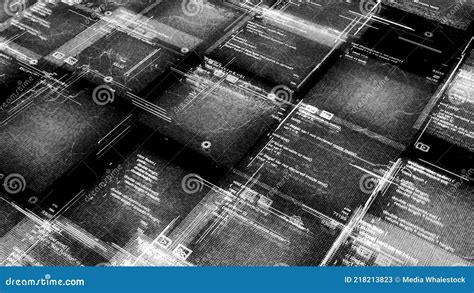 abstract data scrolling on a monochrome screen seamless loop