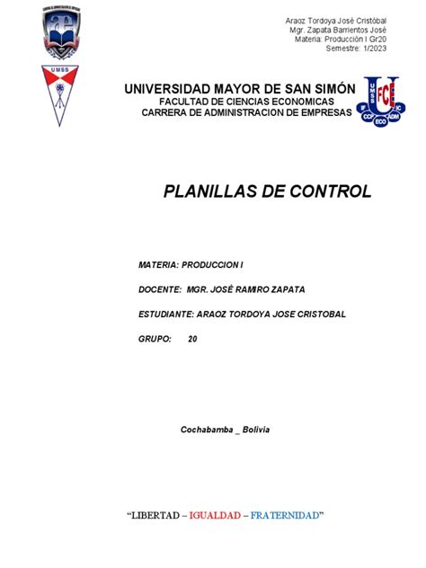 Planillas De Control Produccion I Araoz Pdf Galleta Productos