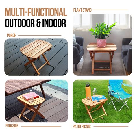 Timberholm Pack Of 2 Folding Side Tables Outdoor For Patio Small