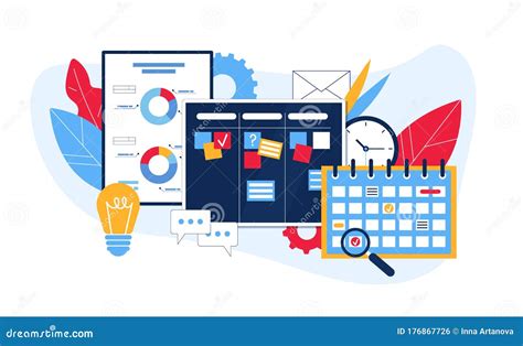 Agile Methodology Concept Kanban Board Stock Vector Illustration Of Mail Development