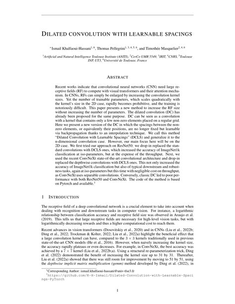 PDF Dilated Convolution With Learnable Spacings