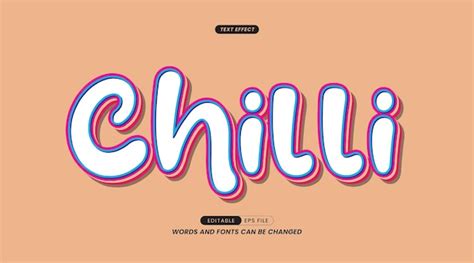 Premium Vector Editable Vector Chilli Text Effect