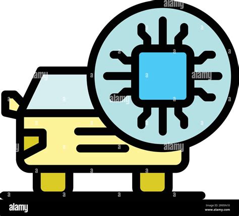 Microchip Car Icon Outline Microchip Car Vector Icon For Web Design Isolated On White