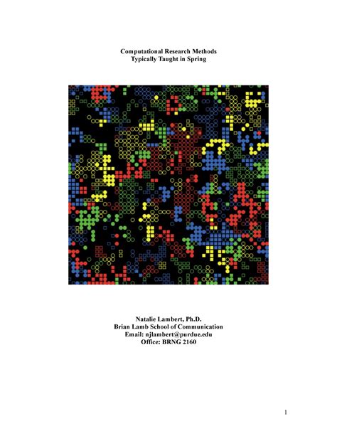 Computational Research Methods Syllabus Spring Lambert Computational