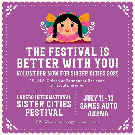 Call For Volunteer At The Sister Cities Festival Sames Auto Arena