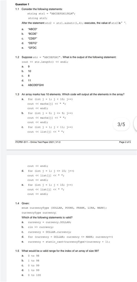 solved question 1 1 1 consider the following statements