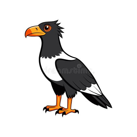 Elegant Black Breasted Buzzard Bird Design Stock Illustration