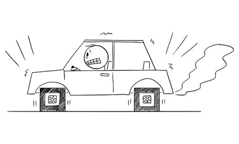 평방 휠 문제 단점 또는 기술의 약점으로 자동차를 운전하려고하는 드라이버 벡터 만화 스틱 그림 일러스트 차에 대한 스톡 벡터 아트 및 기타 이미지 Istock