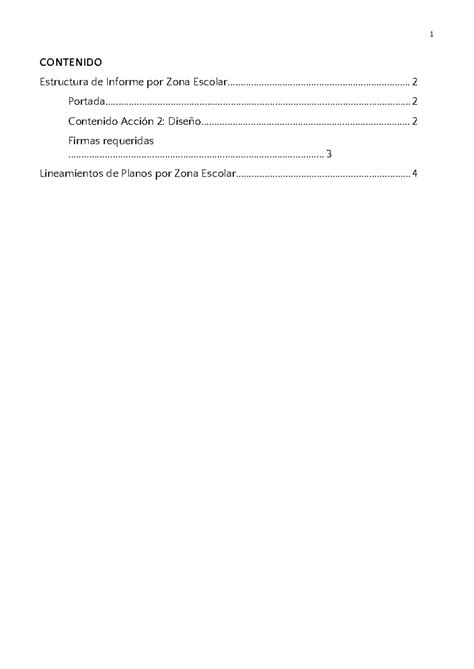 Informe Técnico Estructura Y Lineamientos De Planos Por Zona Escolar