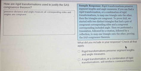 solved how are rigid transformations used to justify the sas sample
