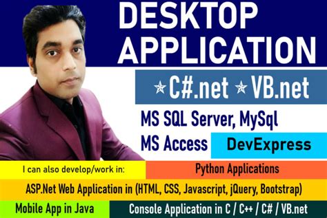 develop efficient desktop application in c sharp and vb net by