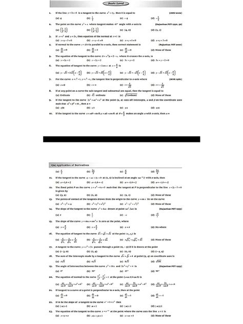 Tangent And Normal Questions Pdf Pdf