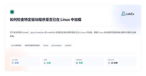 如何检查特定驱动程序是否已在 Linux 中加载 Labex