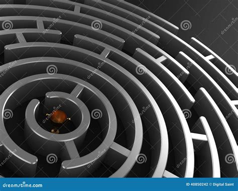 Labirinto Circolare 3d Con Il Premio Illustrazione Di Stock