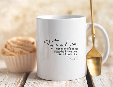 Taste And See Bible Verse Coffee Mug Religious T Scripture Coffee