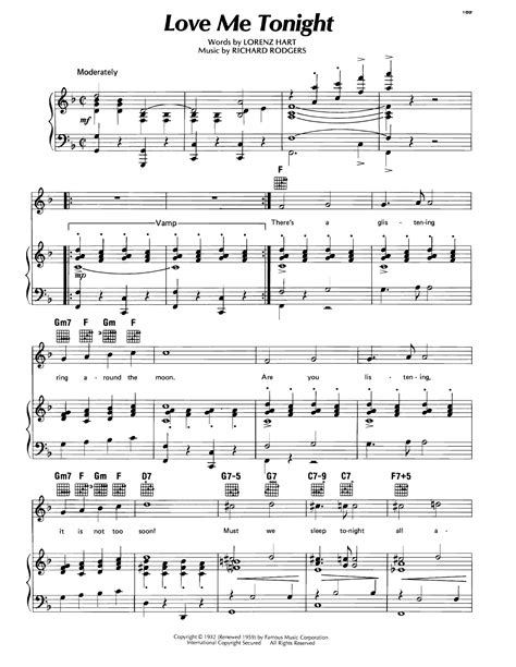 Easy Learn Rodgers And Hart Love Me Tonight Sheet Music And Chords For