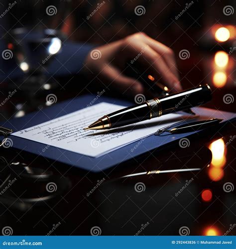 Symbol Of Accord Close Up Of Businessmans Contract Signature Marks