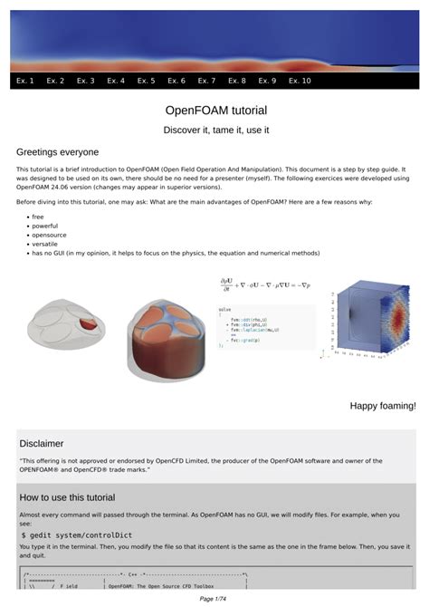 Pdf Openfoam Step By Step Tutorial Beginners Version
