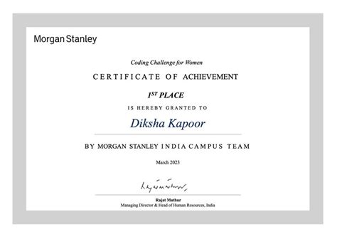 Diksha Kapoor On Linkedin Morganstanley Codingchallenge Womenintech