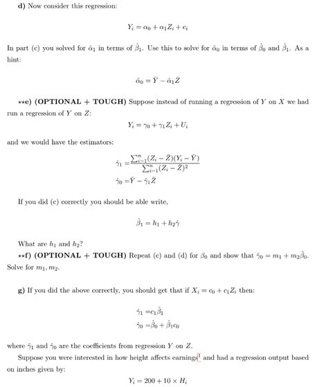 Solved Please Solve The Econometrics Problems Abcd G