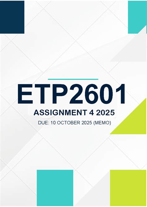 Etp2601 Assignment 4 Memo 2025 Vision And Mission For Kitchen Studocu