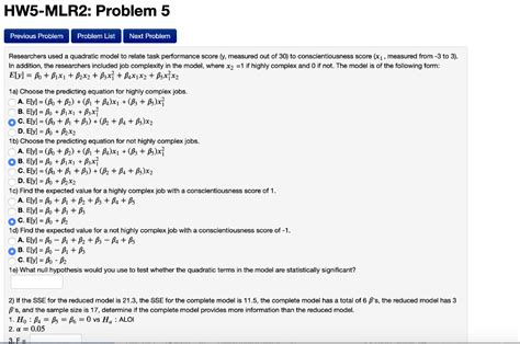 Solved Hw5 Mlr2 Problem 5 Previous Problem Problem List