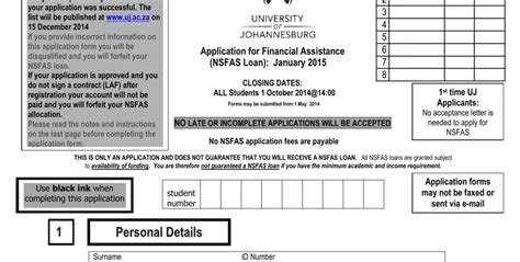 Nsfas Application Form Fill Out Printable PDF Forms Online