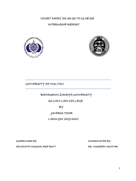 Internship Report 2023 Javeria Toor Pdf