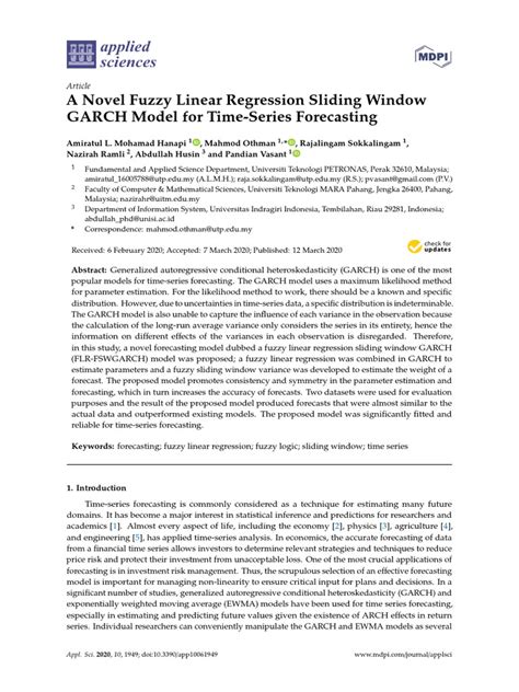 A Novel Fuzzy Linear Regression Sliding Window Garch Model For Time