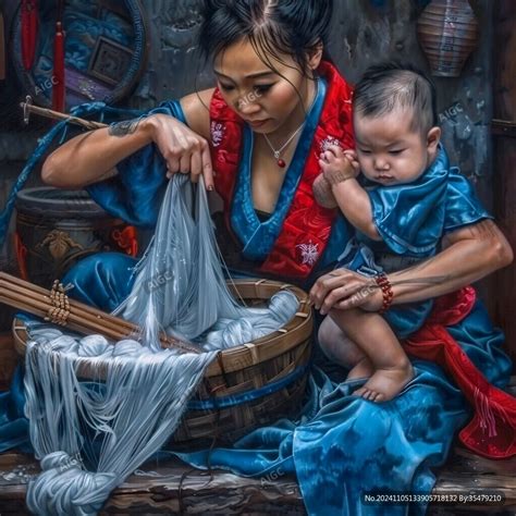 Ai创作图红染匠 编织作坊蜡像 黄道婆纺纱场景 剥麻造衣 织布姑娘 渔女抱孩盼郎归 浣洗捣衣 织布生活场景 家庭织布作坊场景 纺织女工蜡像 客家母亲 牛郎织妇 手工米粉工艺 非物质文化遗产纺线