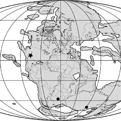 Paleoreconstruction Map Of Pangaea In The Triassic With Gondwanan