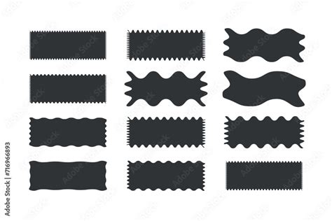 Rectangle Shape Frame With Zigzag Rectangular Jagged Curved Box Geometric Zig Zag Wavy