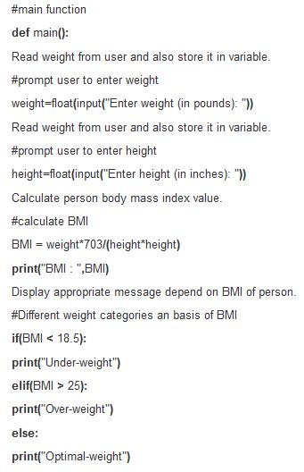 Solved Body Mass Index Program Enhancement In Programming Exercise