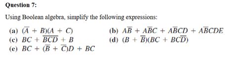 solved using boolean algebra simplify the following