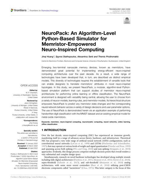 Pdf Neuropack An Algorithm Level Python Based Simulator For