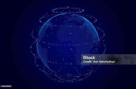 네트워크 연결 구조 지구상의 디지털 연결 데이터와 함께 추상적인 기술 배경 점의 지구를 매핑합니다 블록체인 개념 벡터 일러스트