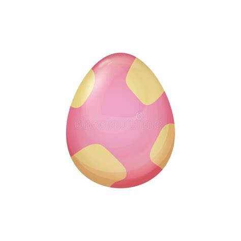 Pink And Yellow Easter Egg Vector With Abstract Wavy Pattern On A