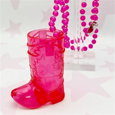 Pink Boot Shot Glass Necklace Perfect For Nashville Bachelorette