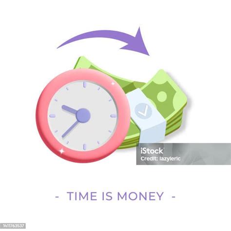 녹색 달러 지폐 3d 벡터 컨셉 디자인이있는 핑크 알람 시계 시간에 대한 스톡 벡터 아트 및 기타 이미지 시간 저축 아이콘 Istock
