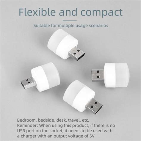 Pack Mini USB LED Light Bulbs USB Plug In Night LED Lamp Universal For Laptops Power Bank
