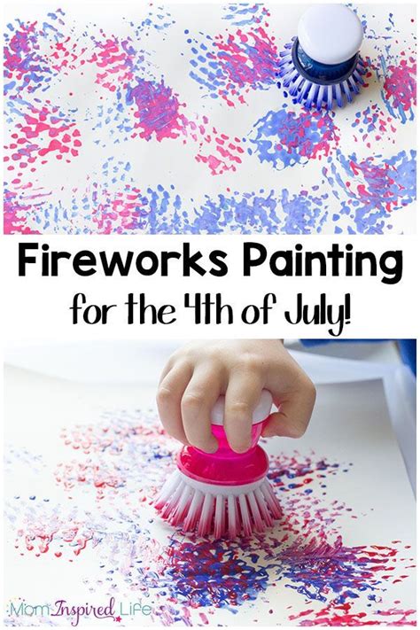 Easy Painting Fireworks Craft With A Dish Brush Fireworks Craft