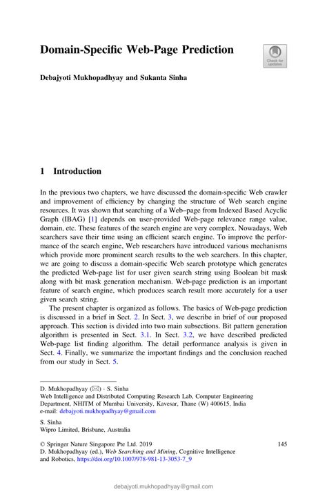 pdf domain specific web page prediction