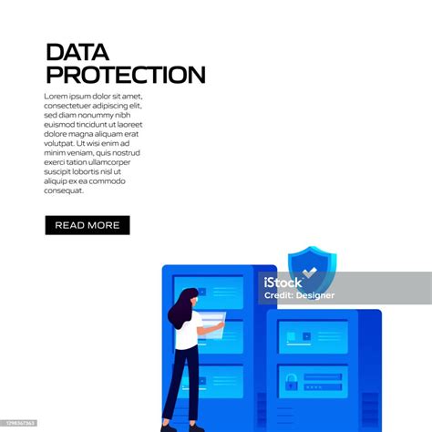 웹 사이트 배너 광고 및 마케팅 자료 온라인 광고 비즈니스 프레젠테이션 등에 대한 데이터 보호 개념 벡터 일러스트레이션 It 지원에 대한 스톡 벡터 아트 및 기타 이미지