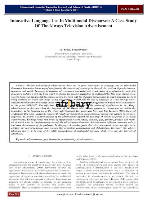 Innovative Language Use In Multimodal Discourses A Case Study Of The