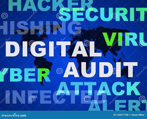 Digital Audit Cyber Network Examination 2d Illustration Stock Illustration Illustration Of